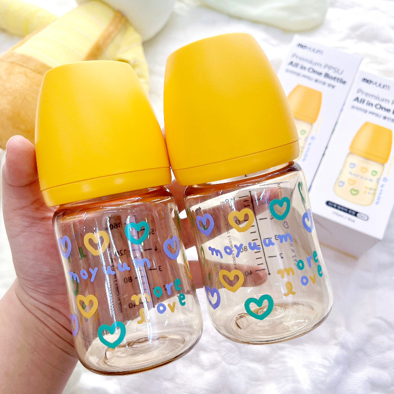 Bình Moyuum hoạ tiết trái tim 2023 màu đỏ , vàng size 170ml | Shopee Việt Nam