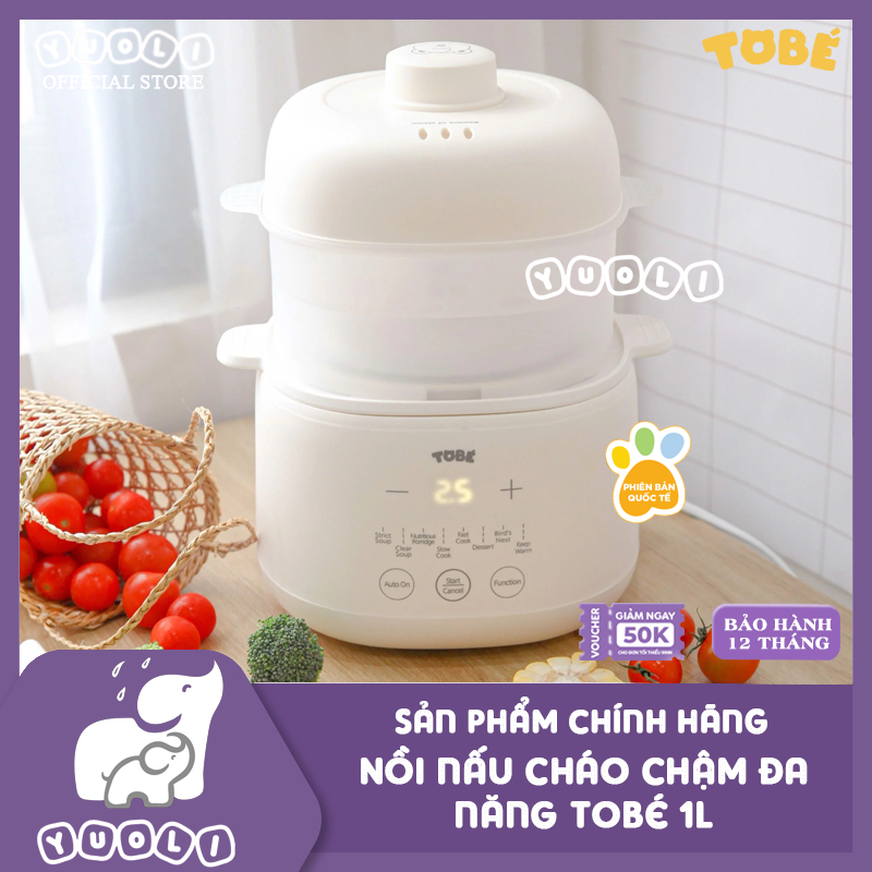 Nồi nấu cháo chậm thông minh Tobe 8 chế độ nấu Dung tích 1L | Shopee Việt Nam