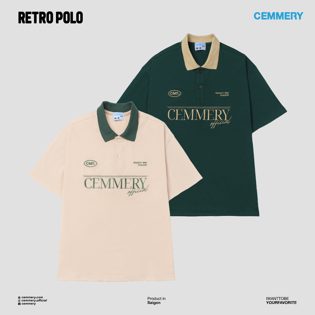 Áo Polo Local Brand CEMMERY Retro Polo, polo unisex vải CVC 250gsm ...