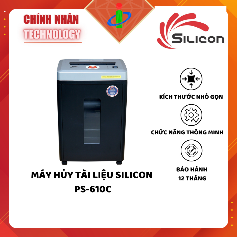 MÁY HỦY TÀI LIỆU SILICON PS-610C / Bảo hành 12 tháng / Chinh Nhan Technology | Shopee Việt Nam