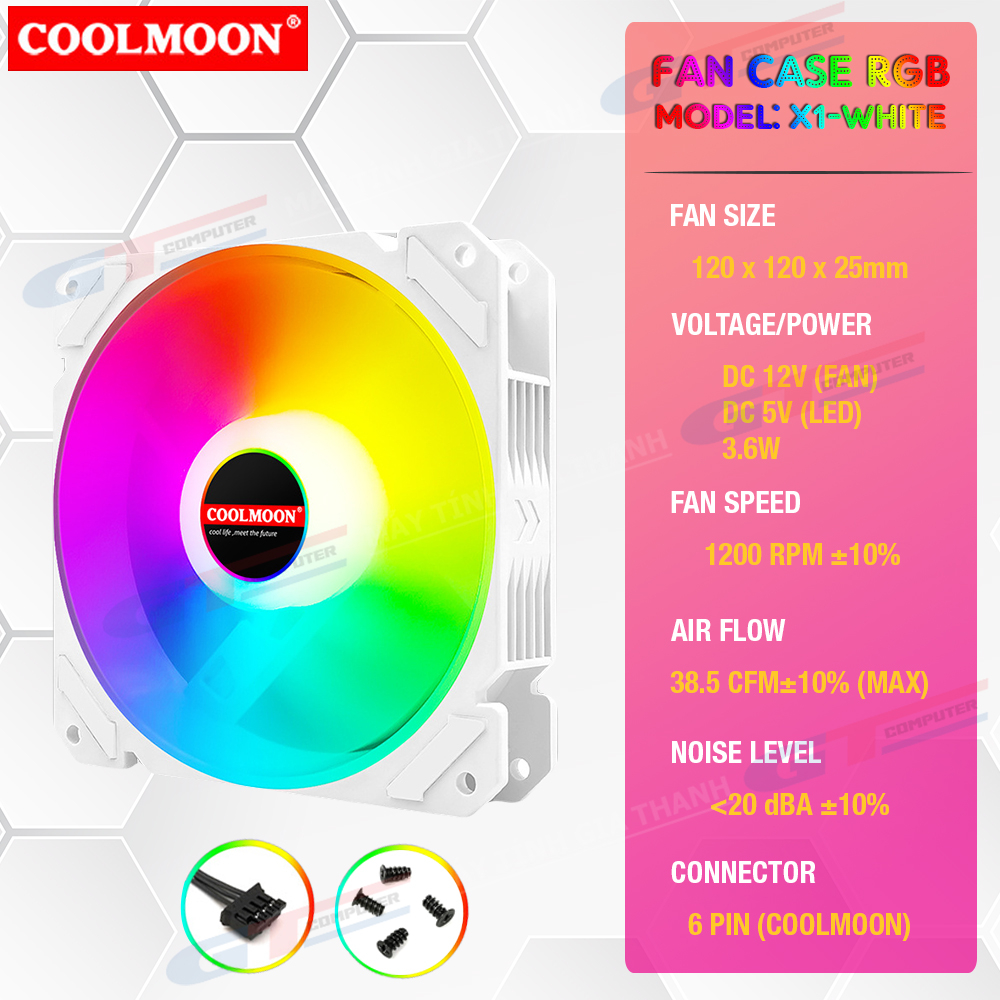[𝐅𝐀𝐍 𝐑𝐆𝐁] Quạt LED Tản Nhiệt Case, Fan Coolmoon, HUB Remote Chỉnh Hiệu ...