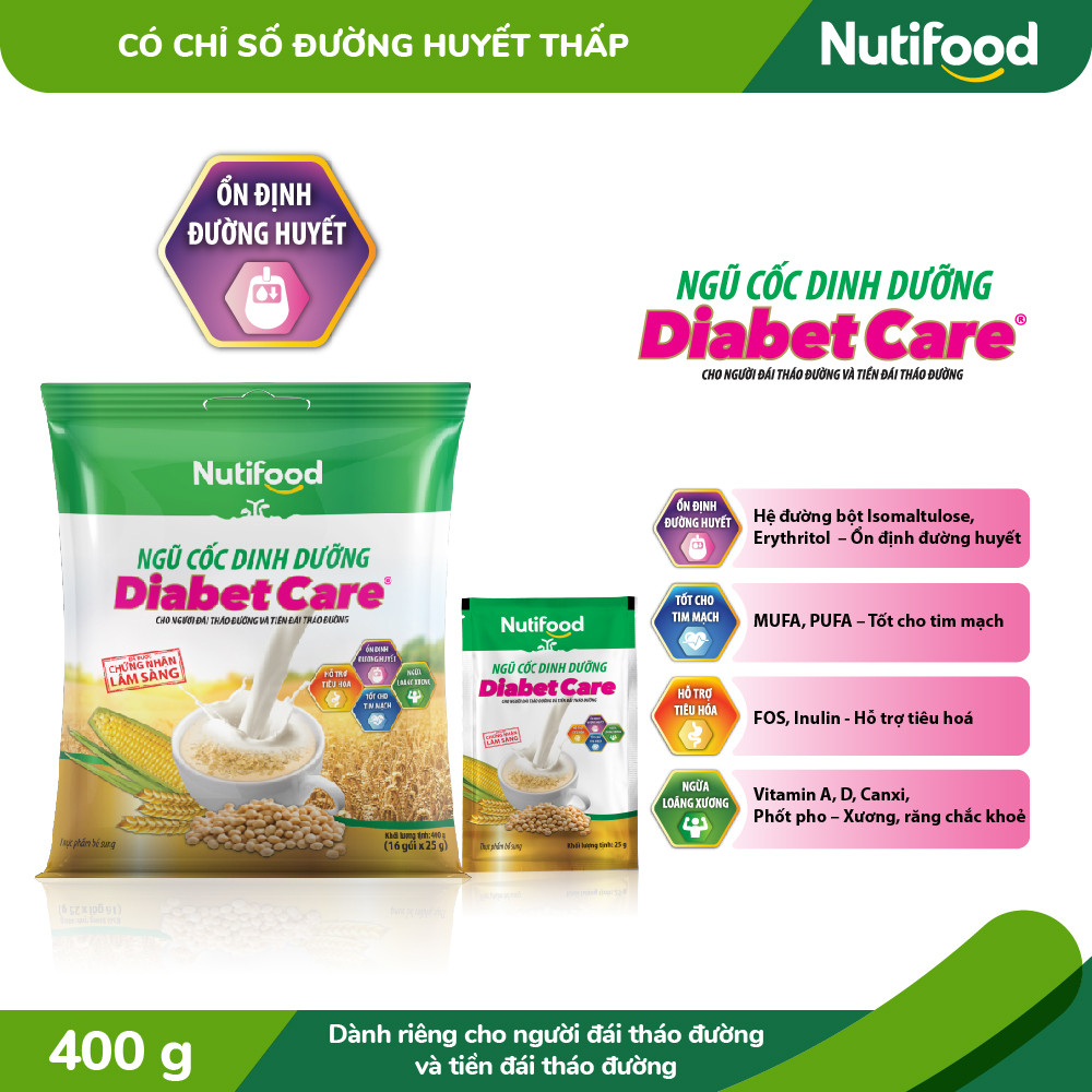 Túi Ngũ Cốc Dinh Dưỡng NutiFood DiabetCare 400g (16 Gói X 25g) | Shopee ...