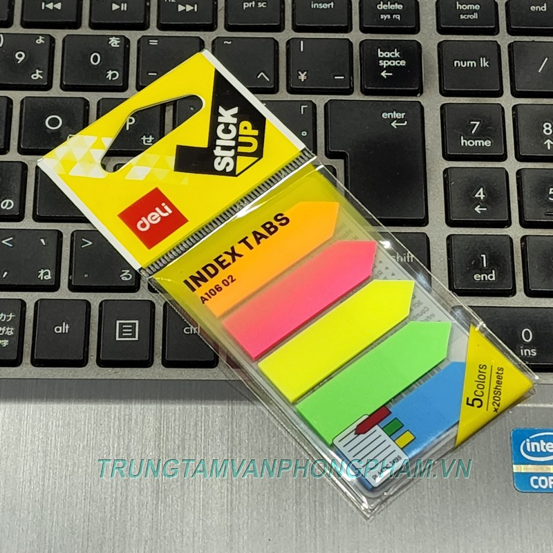 Note nhựa 5 màu mũi tên Pronoti 45502, suremark SQ6675, Deli A104 A105 ...