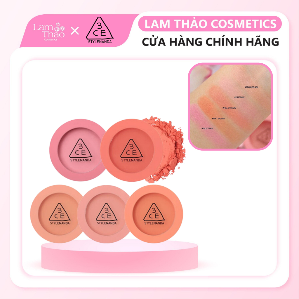 Phấn Má Hồng 3CE Face Blush Peach Splash 5.5g | Shopee Việt Nam
