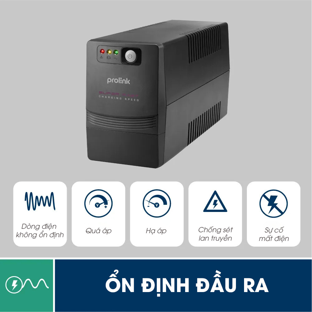 Bộ lưu điện UPS PROLiNK PRO700SFC (650VA) công suất 360W, sạc siêu ...