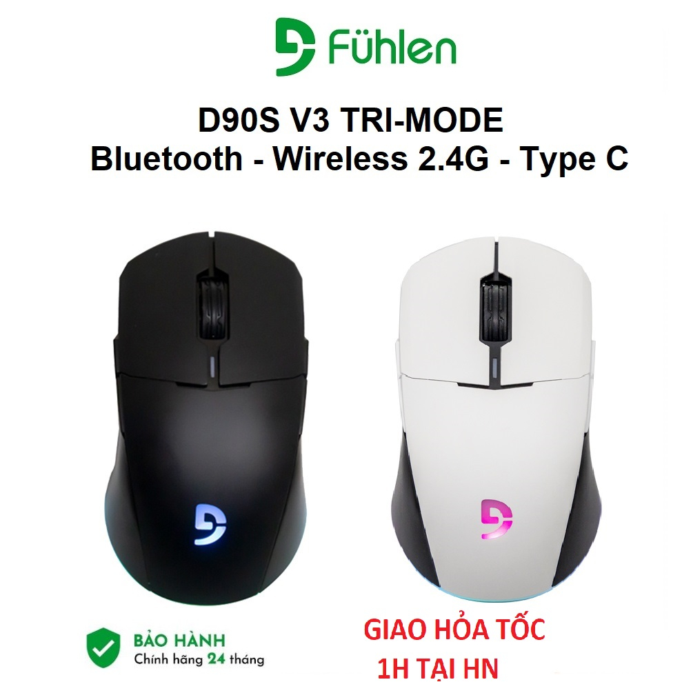 Chuột Bluetooth + Wireless 2.4G + Type C Gaming Fuhlen D90S V3 Tri-mode ...
