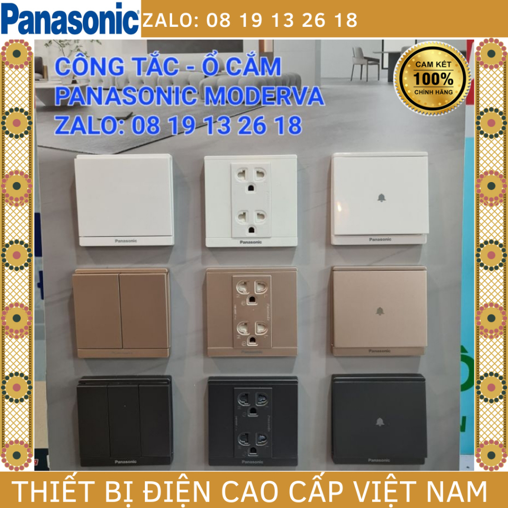 [Màu Trắng] Công Tắc, Ổ cắm Panasonic Moderva, hình Vuông, màu Trắng ...