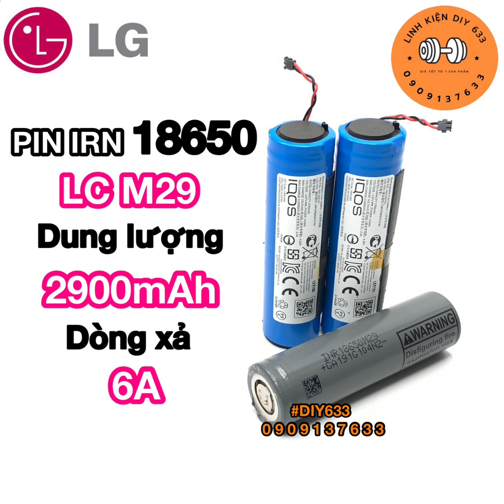 Pin Lion 18650 LCM29 2900mah hàn sẵn mạch 1S dùng cho thiết bị dung ...