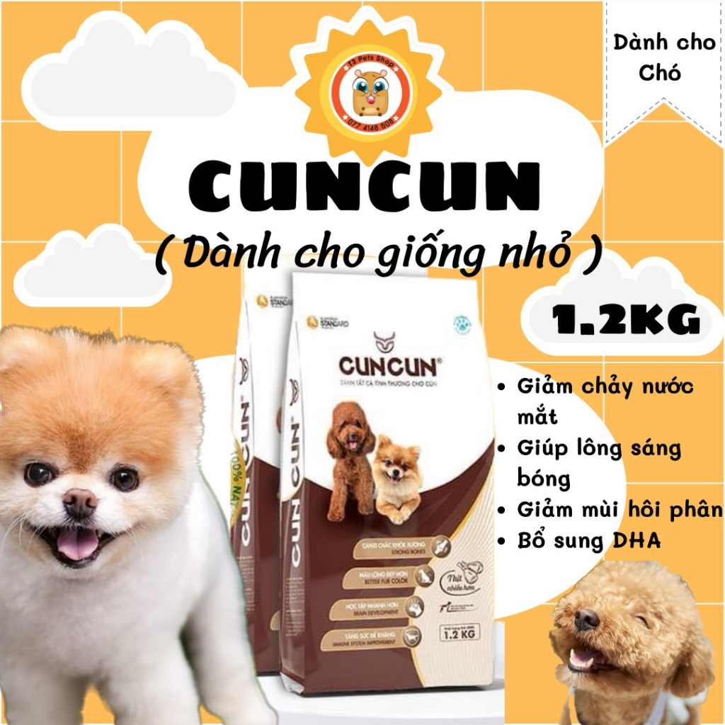 thức ăn hạt CUN CUN chó giống nhỏ 380gr - 1.2kg (poodle, pom,bắc kinh ...