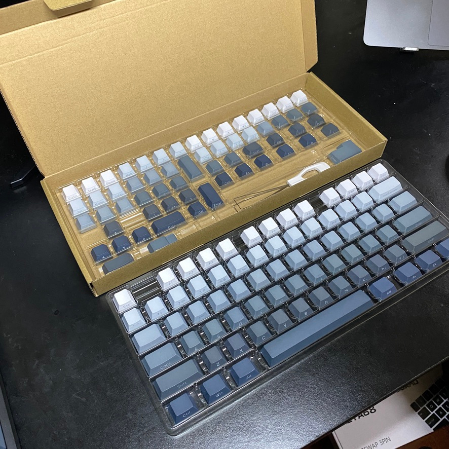 Bộ Keycap Polar Day xuyên led, Gradient, Keycap Ninja Side Print kí tự ...