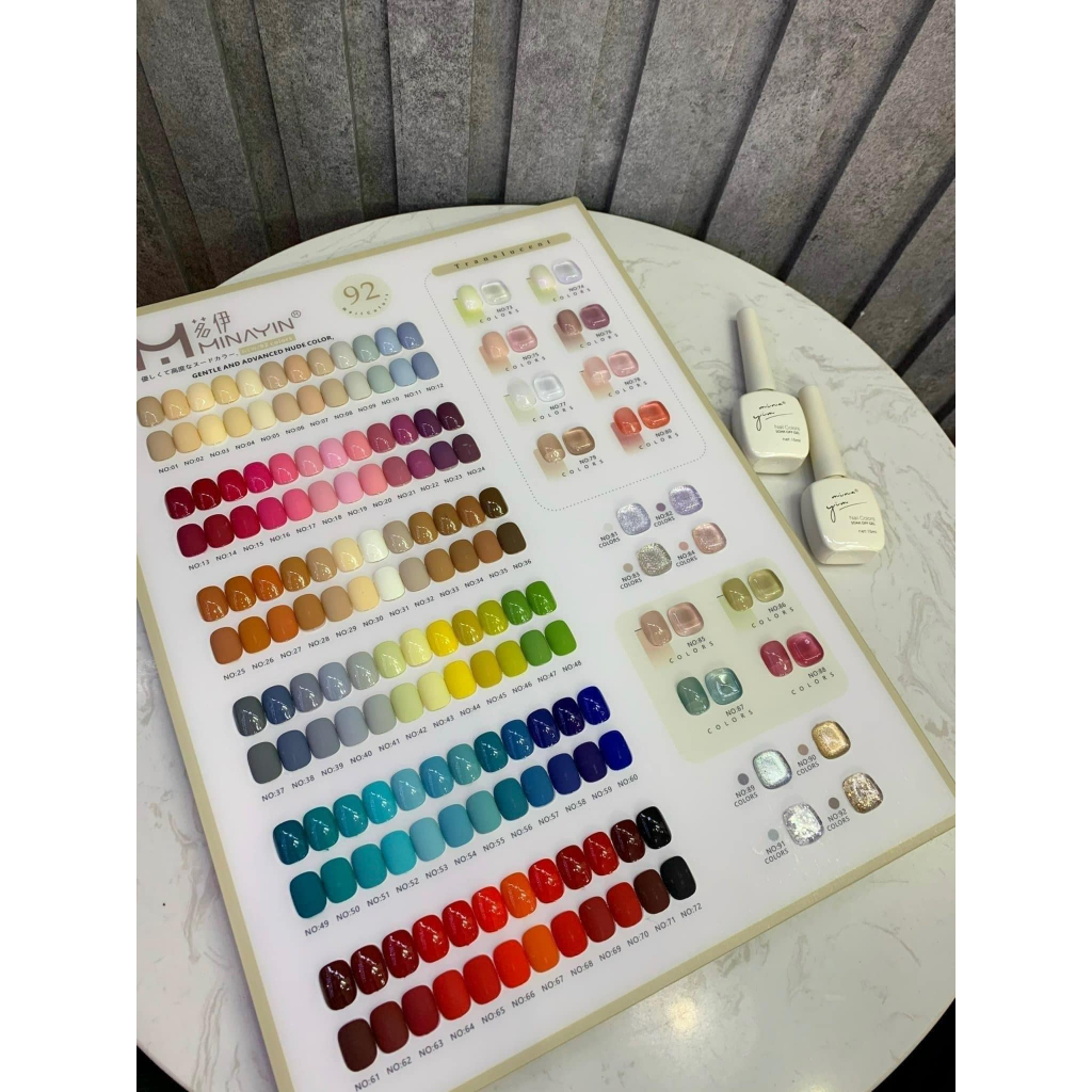 Set sơn Minayin 92 màu thạch nhũ nước sơn bền đặc bóng mướt tặng kèm 1 ...