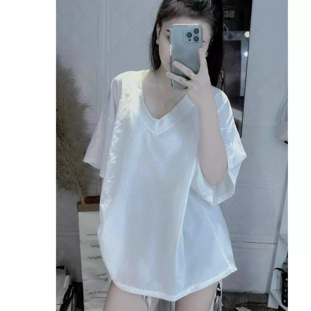 Áo thun nữ tay lỡ chất cotton giấy TRƠN TIM phong cách Hàn Quốc VINIA ...