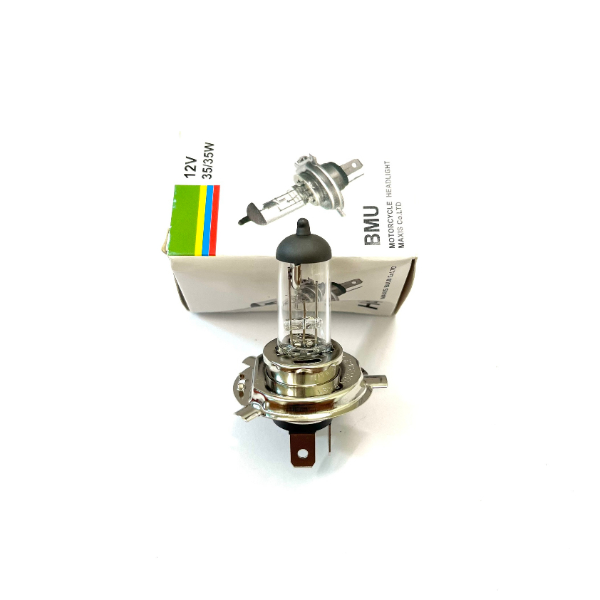 Đèn led pha xe máy chân H4 hàng zin lắp xe Wave, Sirius ... 12V35W Halogen head light sợi đốt ...