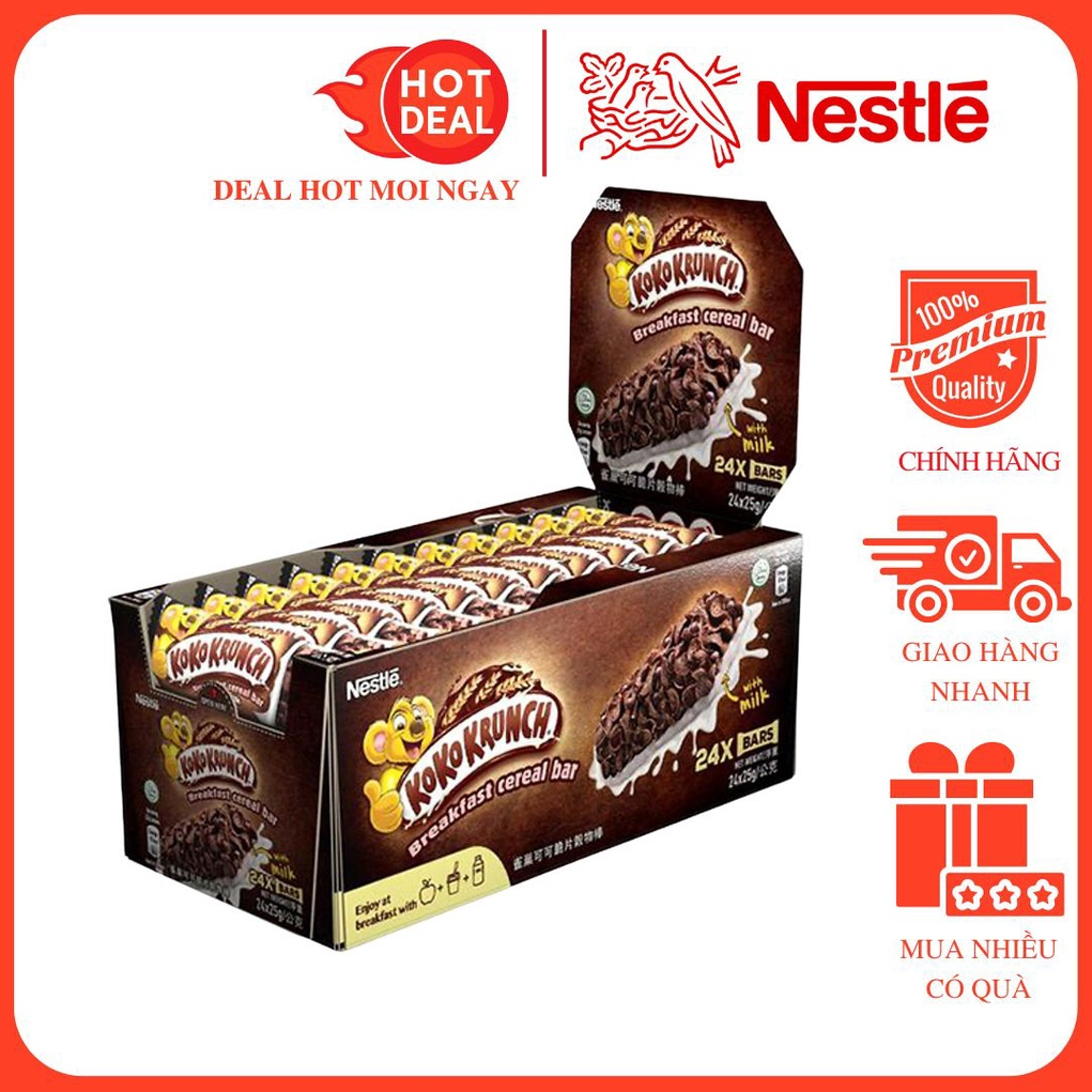 Hộp 24 Ngũ cốc Thanh Nestlé Koko Krunch Bar vị Socola 600G (25gr x 24 ...