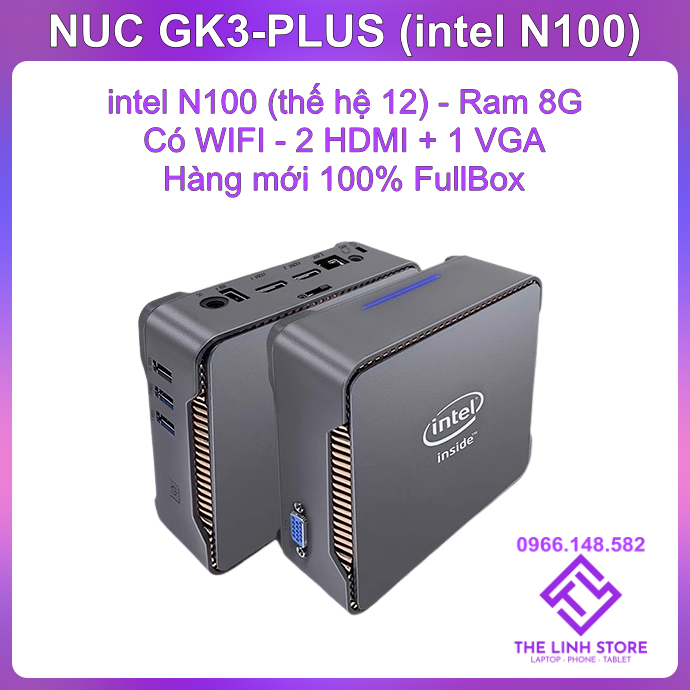 Máy tính Mini PC Intel NUC GK3 Plus mới FullBox - intel N100 thế hệ 12 ...