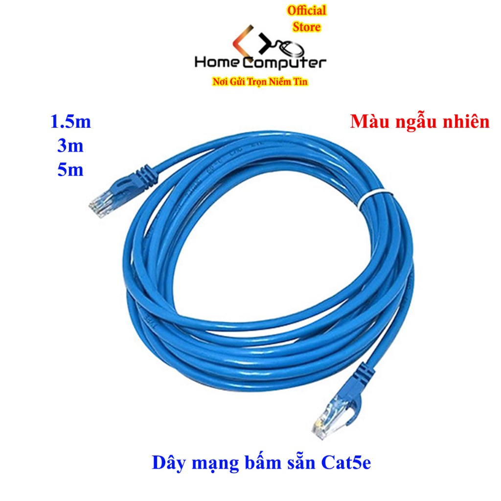 Dây cáp mạng Internet, dây lan Cat5 bấm sẵn 2 đầu dài 1.5m, 3m, 5m, tốc độ cao 150Mbps | Shopee ...