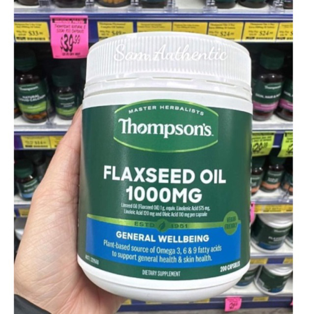 Thompson's Flaxseed Oil 1000mg Omega 3, 6 9 Dầu hạt lanh | Shopee Việt Nam