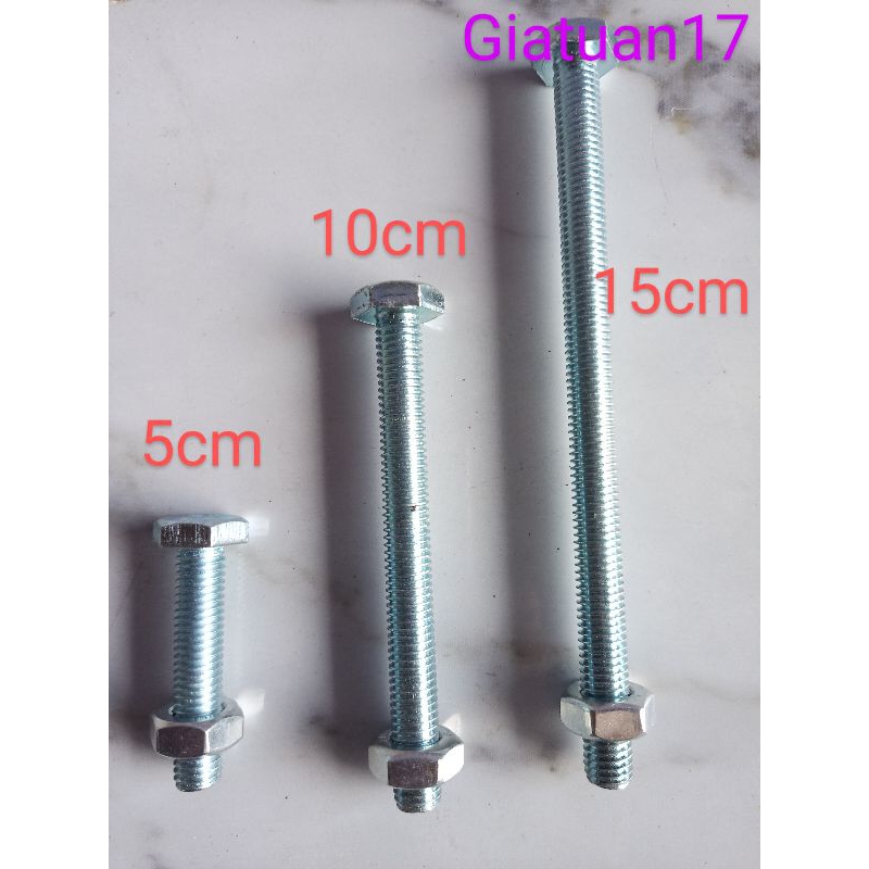 (5cm,10cm,15cm)BÙ LON (bulong) phi 10,12li +CON TÁN 10,12li( ĐỦ BỘ NHƯ ...