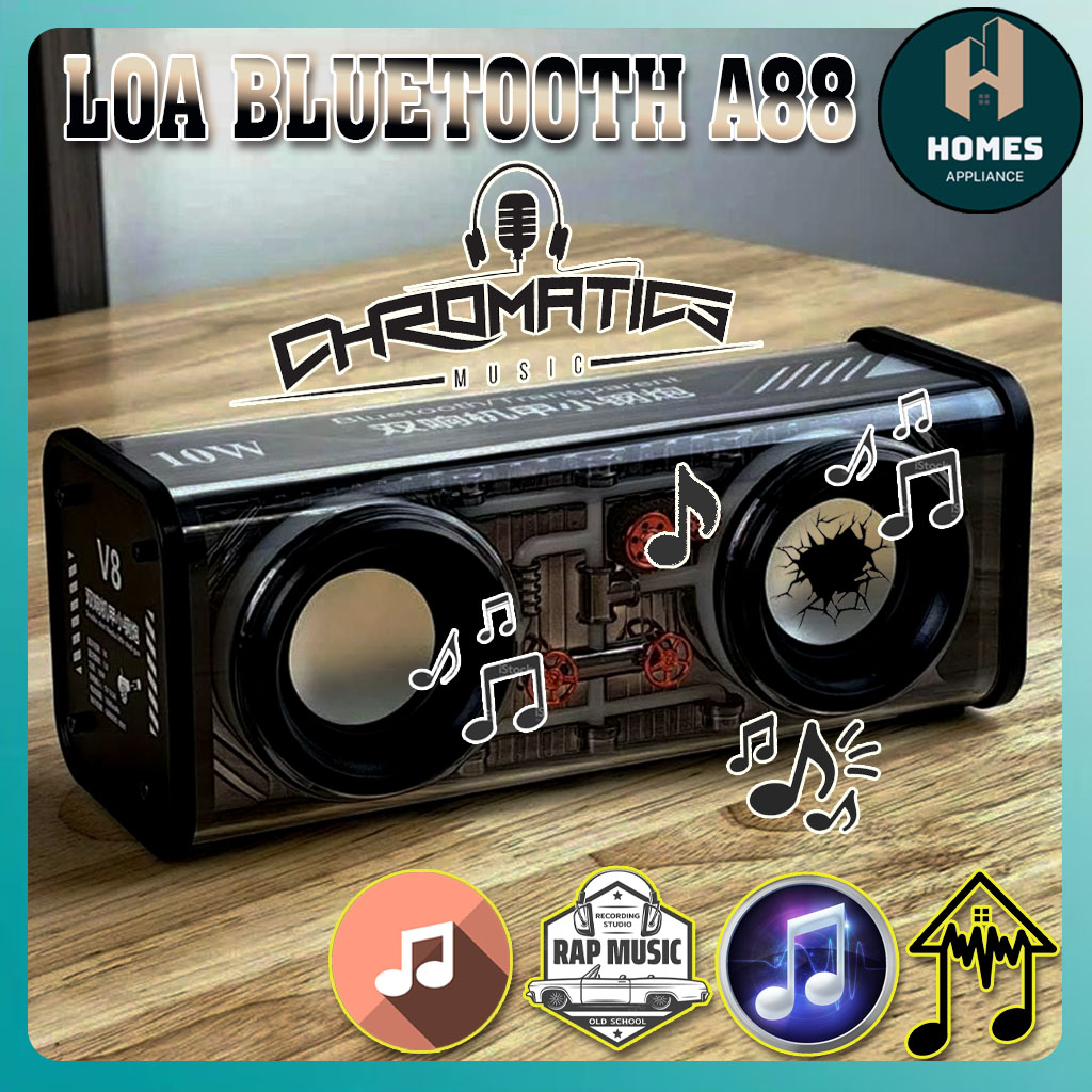 Loa Bluetooth A88 Trong Suốt | Loa Bluetooth Mini A88 Cầm Tay Công Suất ...
