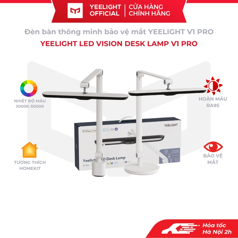 Đèn bàn Yeelight V1 Pro thông minh ánh sáng chất lượng bảo vệ mắt chống cận thị kết nối app cảm ...