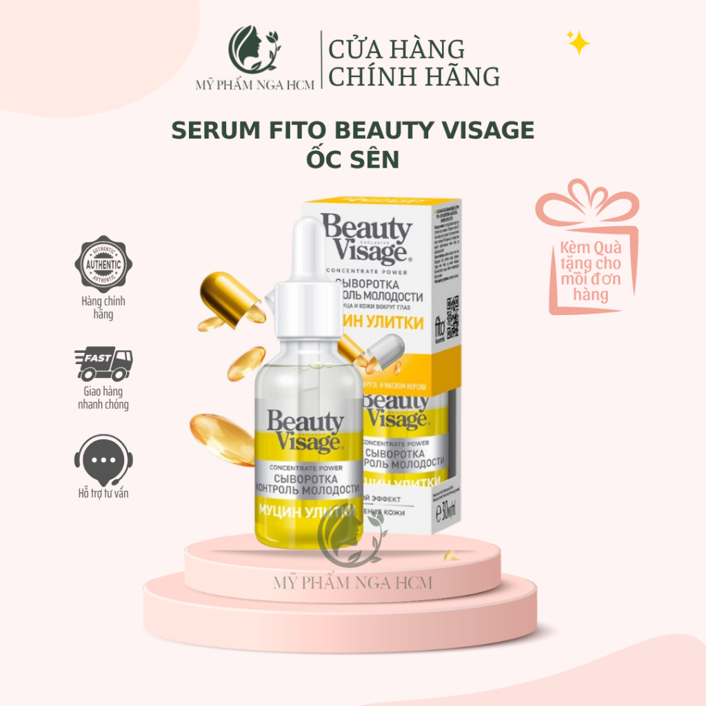 Serum Fito Beauty Visage ốc sên tái tạo, trẻ hóa làn da, dành cho mặt và vùng da quanh mắt 30ml ...