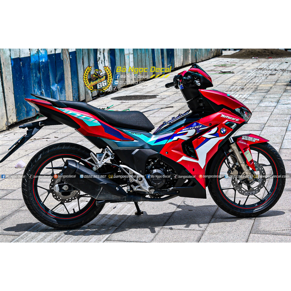 TEM DÁN BMW HP4 S1000RR XE WINNER X V3 MÀU ĐỎ NHÁM | Shopee Việt Nam
