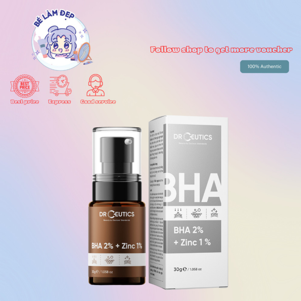 DrCeutics BHA 2% + ZinC 1% serum Giảm Mụn Và Phục Hồi Da 30G | Shopee Việt Nam