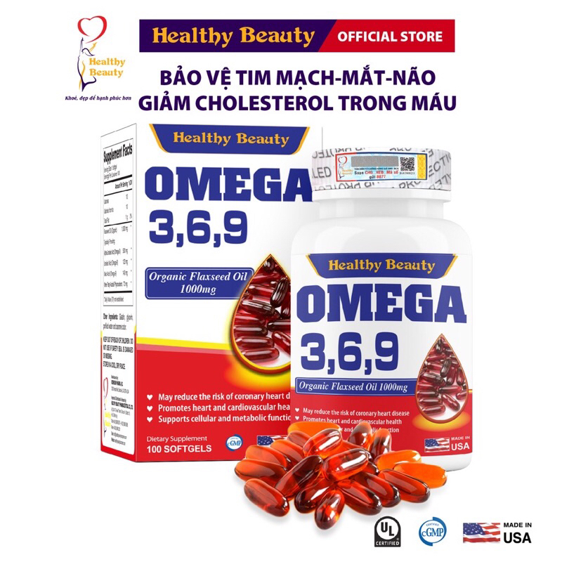 Viên uống OMEGA 369 (Chai 100 viên) Hỗ trợ giảm nguy cơ xơ vữa động ...
