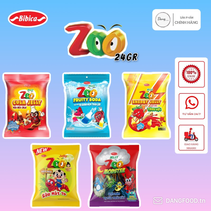 Kẹo Dẻo Zoo Jelly BiBiCa 24gr - Đầy Đủ Các Hương Vị : Cola - Tăng lực ...