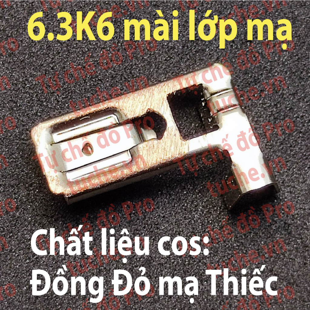 Cos cắm gập vuông chữ L, cos cắm 2 tầng Đồng Đỏ mạ Thiếc/Niken, cos 6.3mm 4.8mm cho relay, còi ...