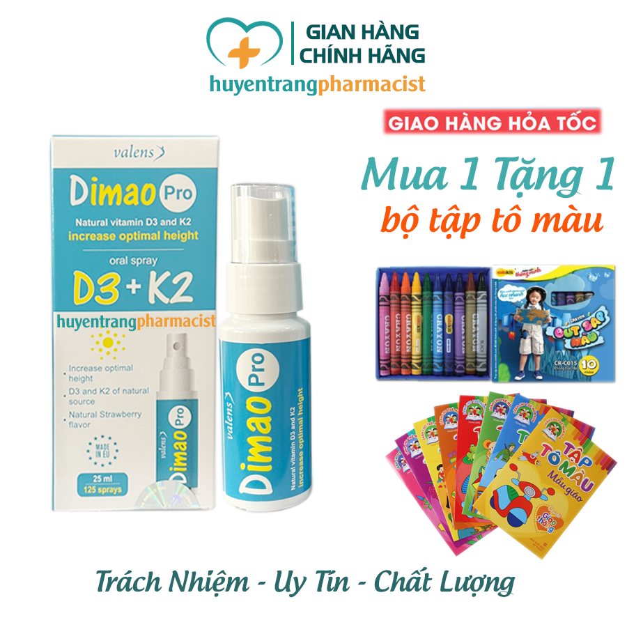 Dimao Pro - bổ sung d3 k2 dạng xịt, tăng cường hấp thu canxi, vitamin ...