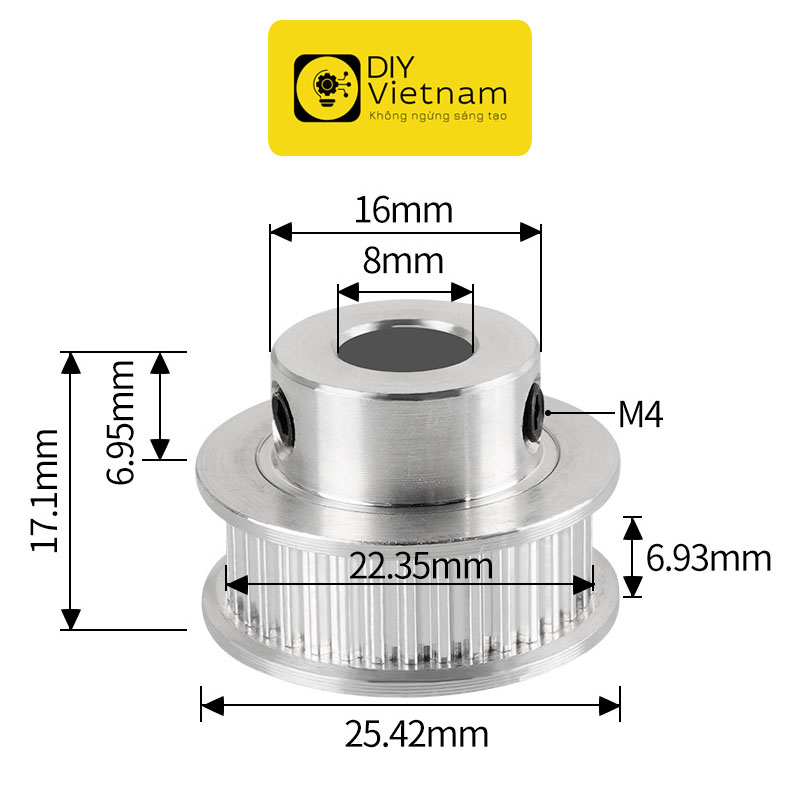 [Set 10 cái] Puly GT2 36 răng trục 8mm đai bản 6mm | Shopee Việt Nam