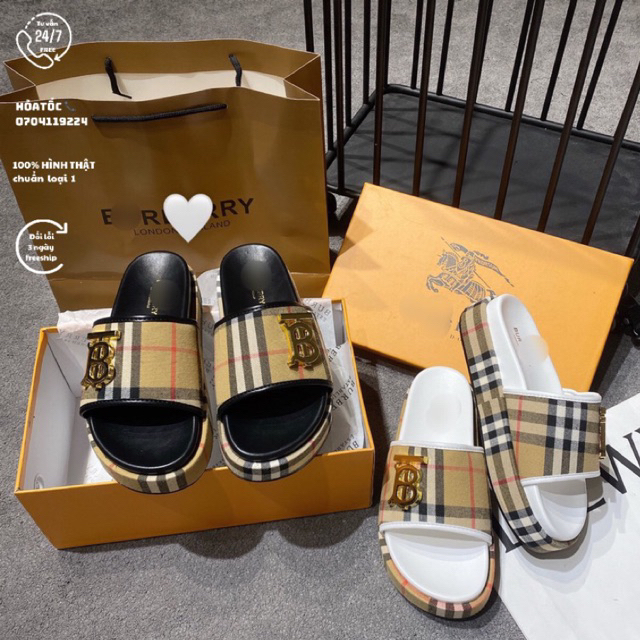 dép bbr kẻ quai ngang đế cao 5p fullbox | Shopee Việt Nam