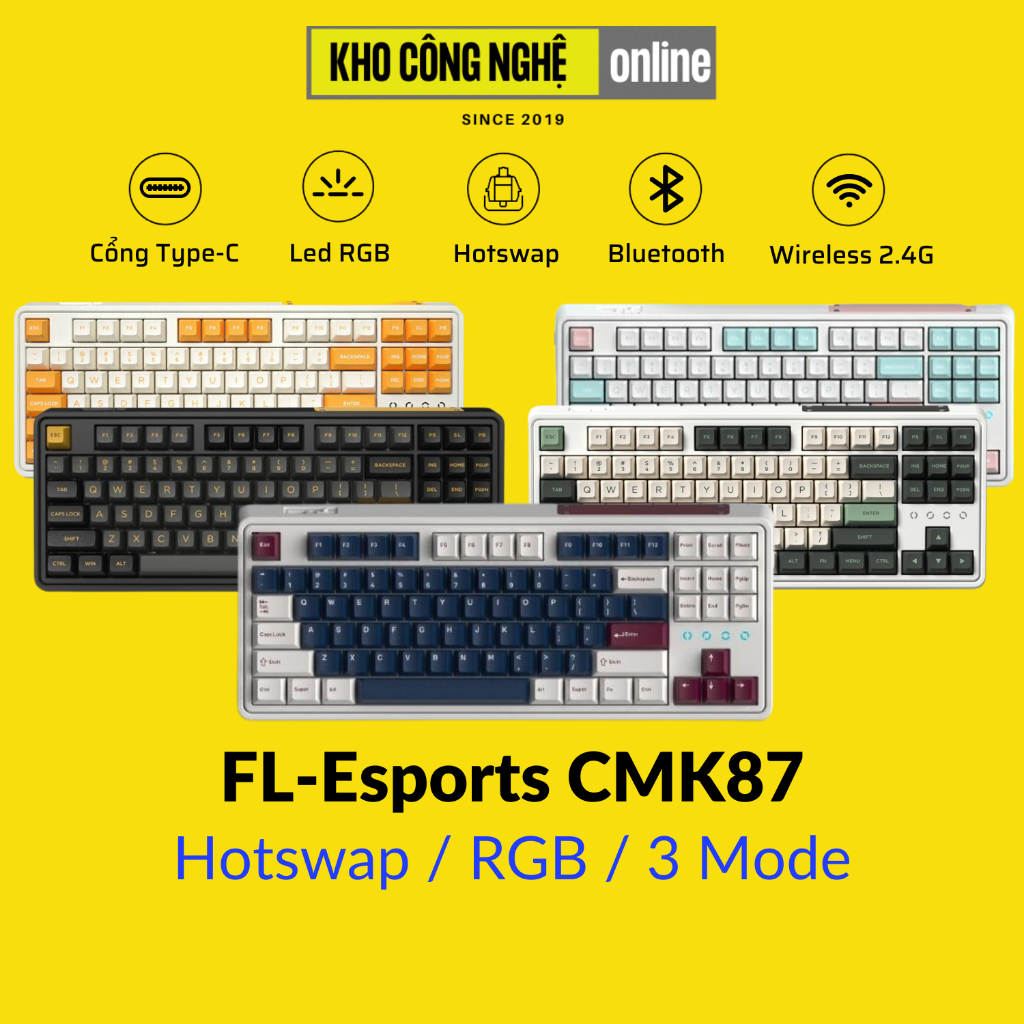 CMK87 - Bàn phím cơ FL-Esports CMK87 Metal Heart / Polar Night / Yellow ...