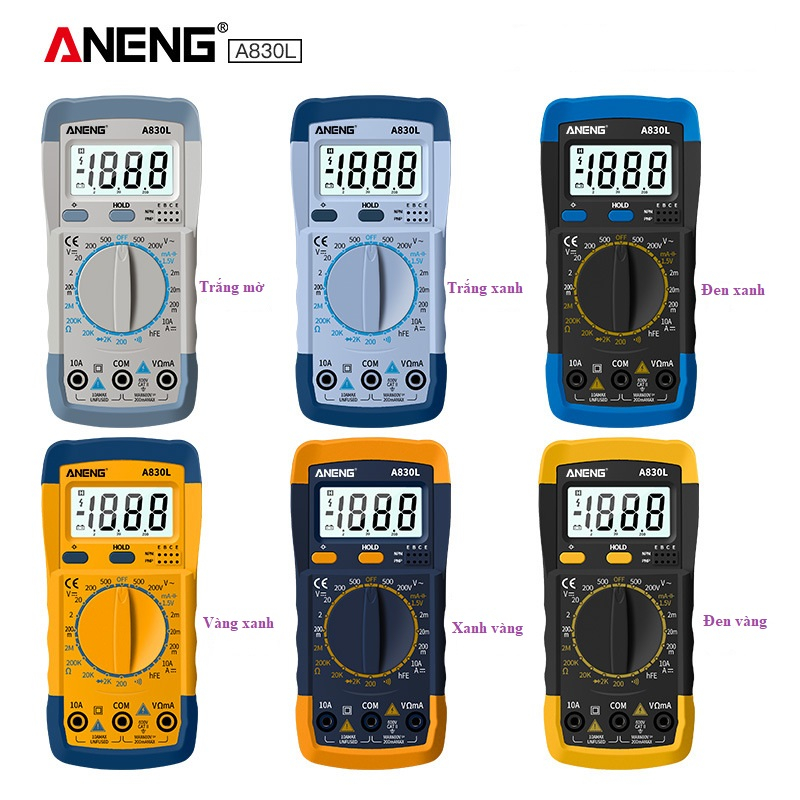 Đồng hồ vạn năng đo điện (Digital Multimeter) Aneng A830L dân dụng chất ...