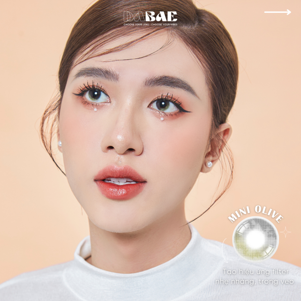 Kính áp tròng Hanoian Mini Olive lens cận màu olive không viền lens ...