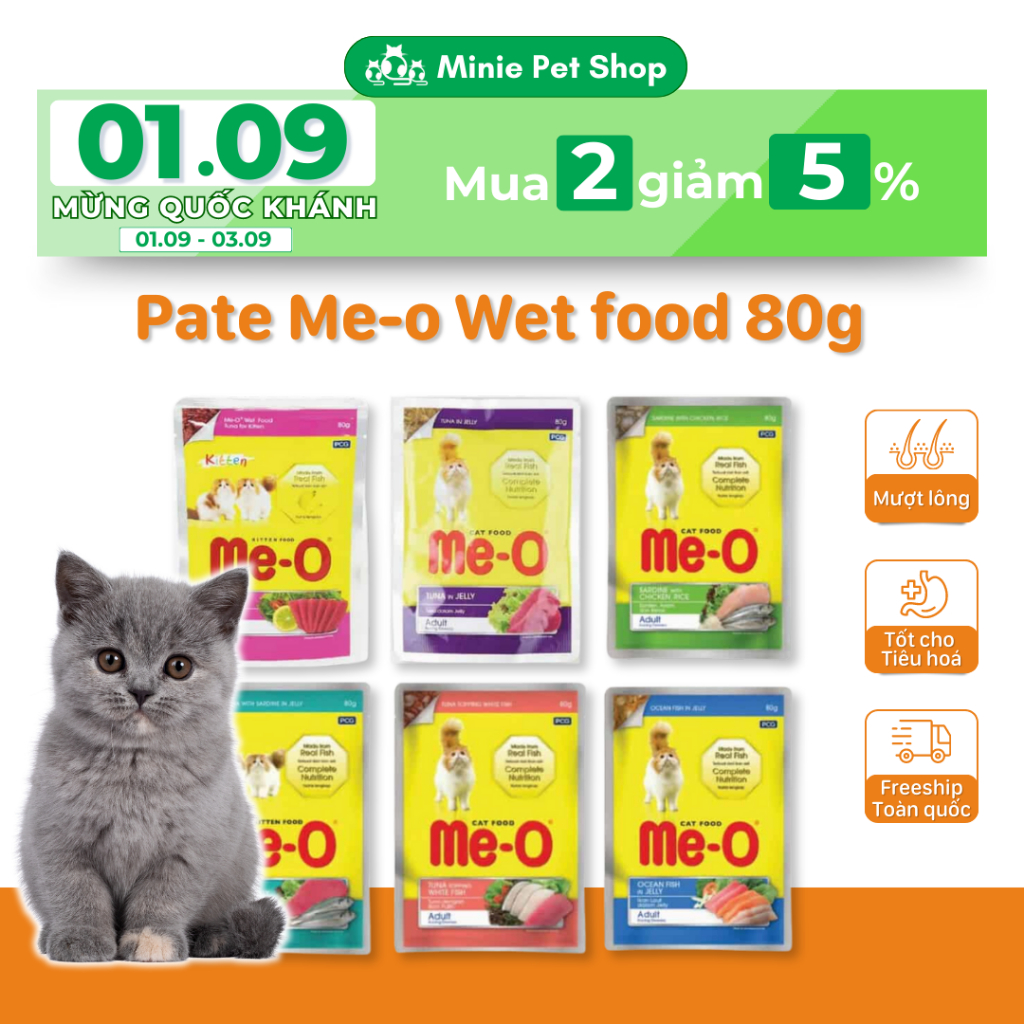 Pate Cho Mèo Me-o Wet Food 80G Dạng Bịch Đủ Vị Cho Mèo Trưởng Thành Minie Pet Shop Nhập Khẩu ...