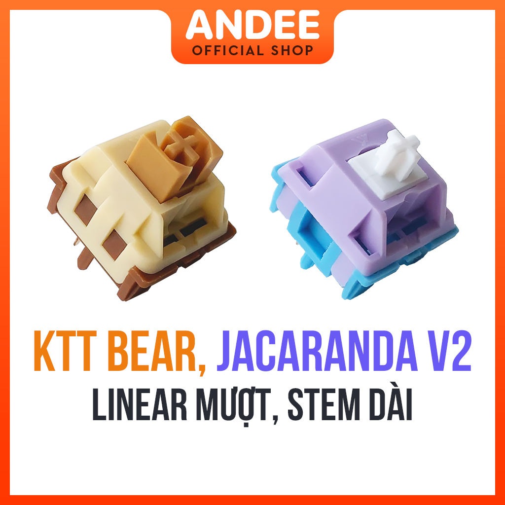 KTT Bear Jacaranda v2 switch bán lẻ công tắc bàn phím cơ tuyến tính 5 pin siêu mượt có lube sẵn ...