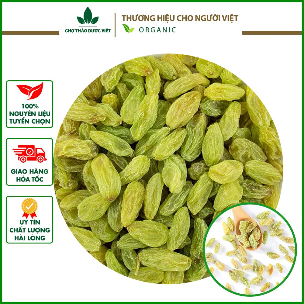 Nho khô xanh, vàng 100g, nho sấy không hạt, dùng ăn vặt, kết hợp dùng ...
