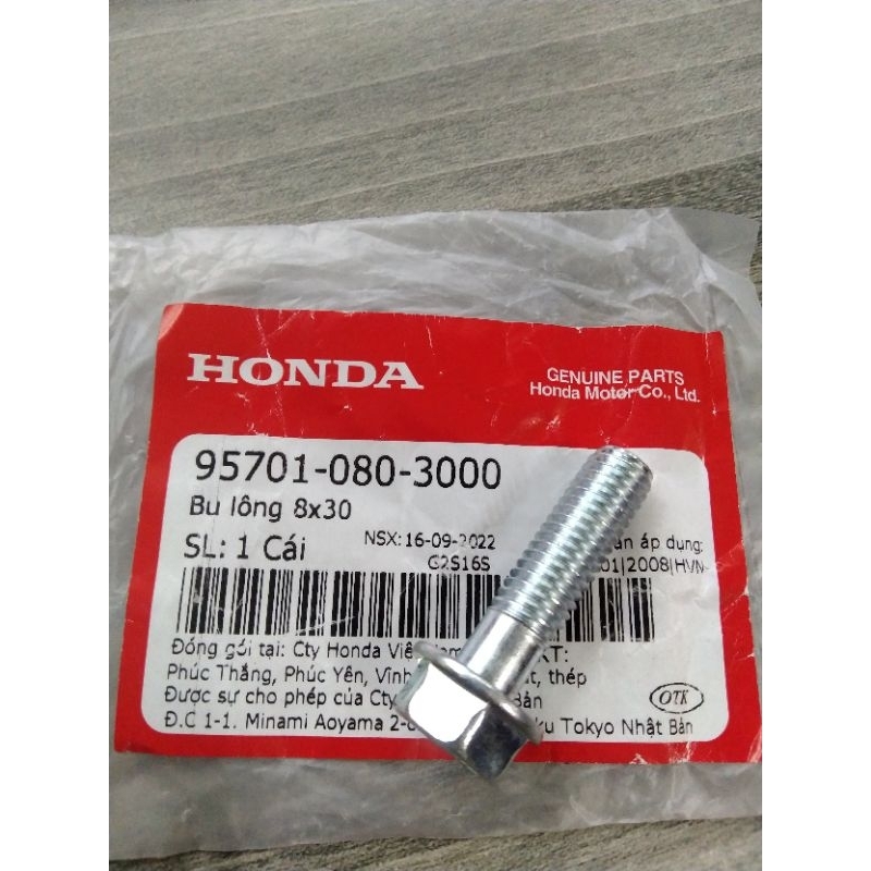 Bu lông honda 8x30 dùng nhiều dòng xe ( 957010803000 ) | Shopee Việt Nam