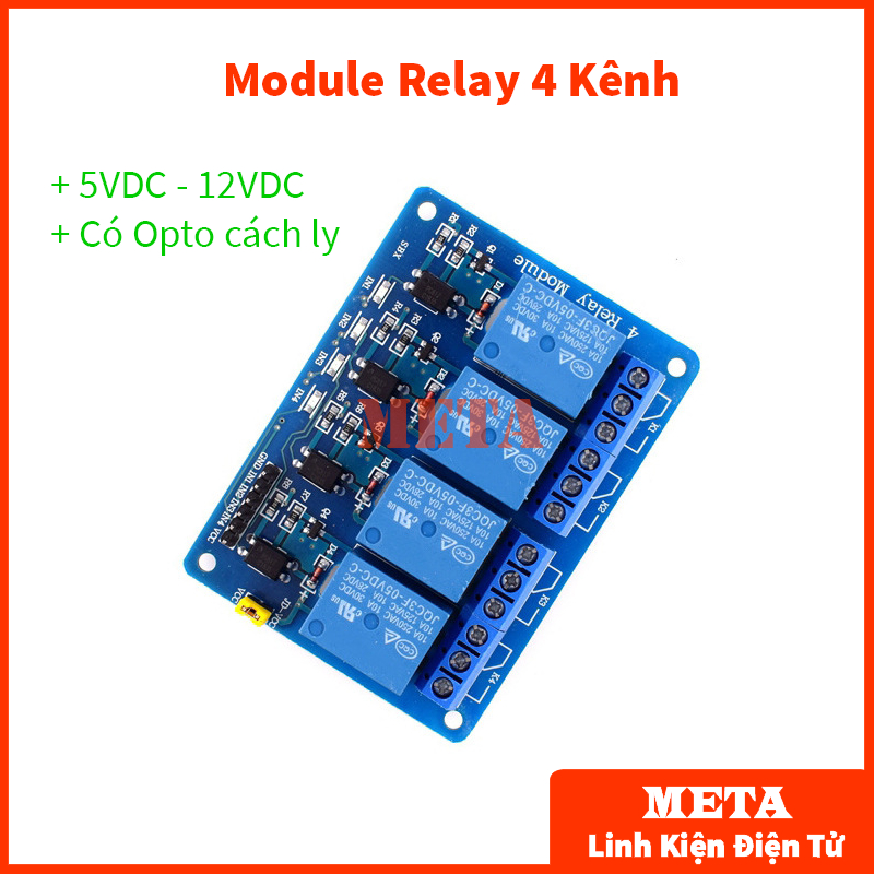 Module Relay 4 kênh 5-12V có Opto cách ly, Relay 4 kênh 5V DC, Relay 4 ...