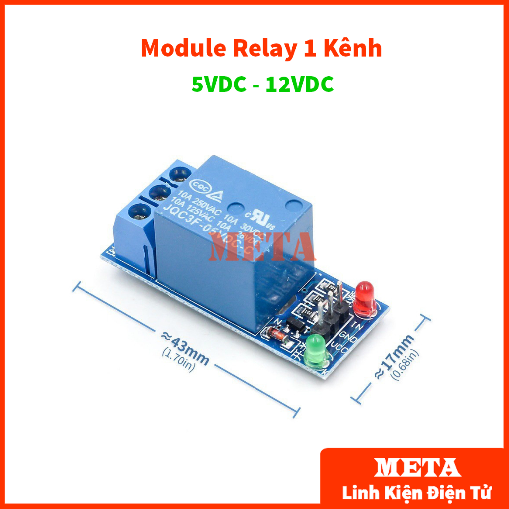 Module Relay 1 kênh 5-12V, Relay 1 kênh 5V DC, Relay 1 kênh 12V DC (Rơ ...