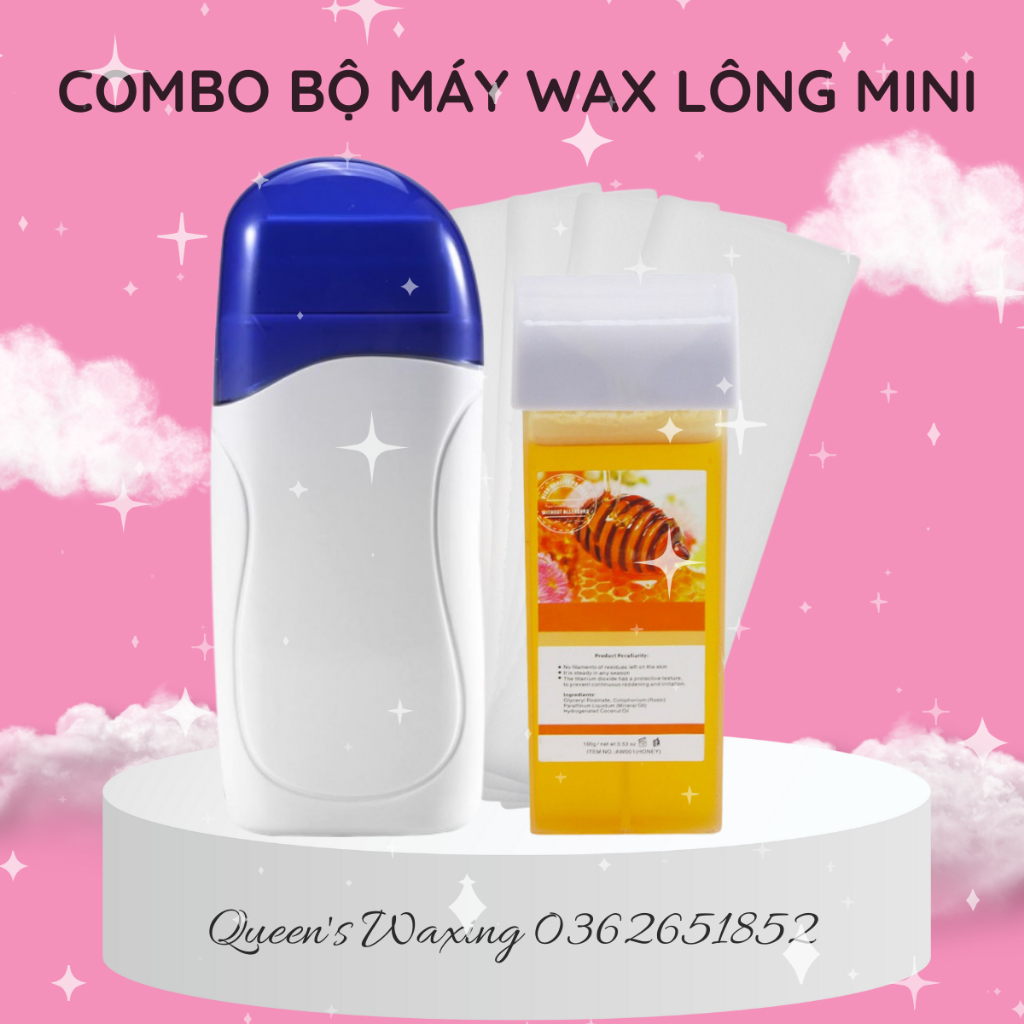 [ Combo wax lông tại nhà siêu đơn giản ] Bộ máy wax lông mini + sáp ...