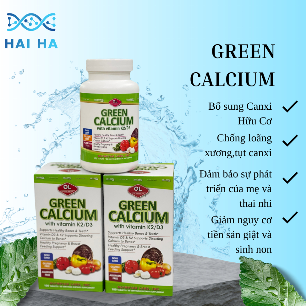 Green Calcium with Vitamin K2/D3 100 viên/lọ của Mỹ | Shopee Việt Nam