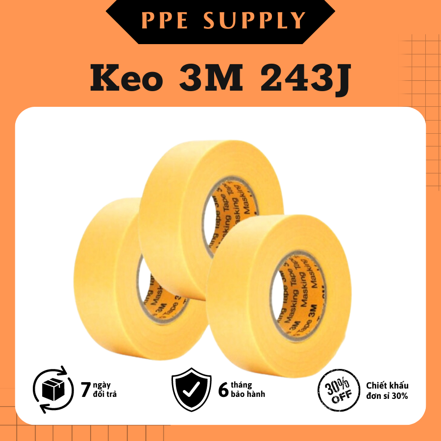 [Chính hãng] băng keo 3m, Masking Tape 243J, băng keo che sơn | Shopee Việt Nam