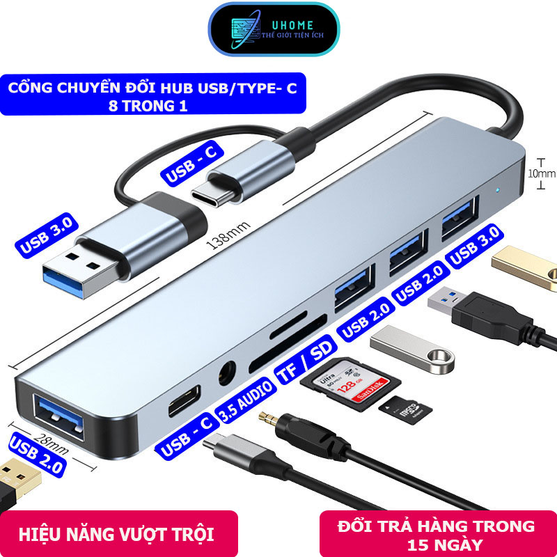 HUB Type C và HUB USB 3.0 - Cổng chuyển đổi HUB USB Type-C - USB 3.0 to ...