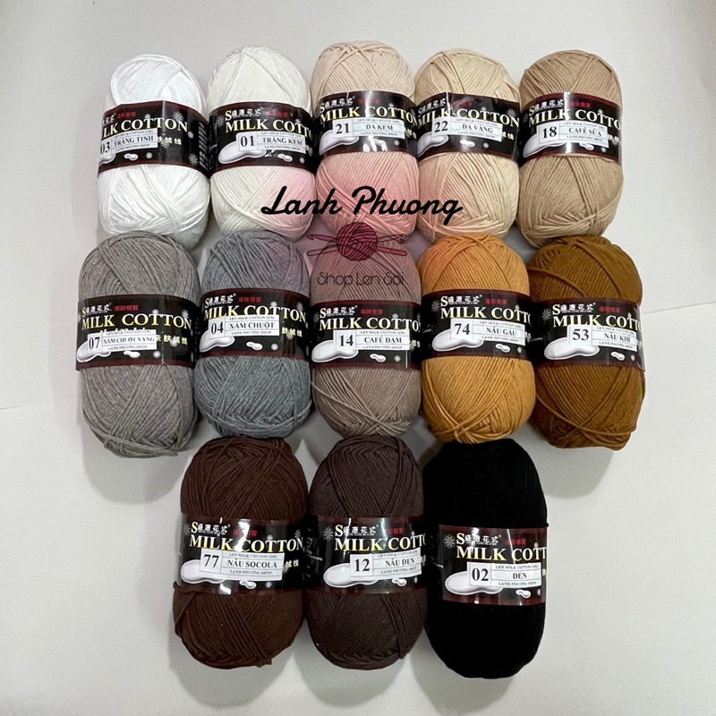 Len Milk Cotton 125g ( mã 01 - 54 ) | Shopee Việt Nam