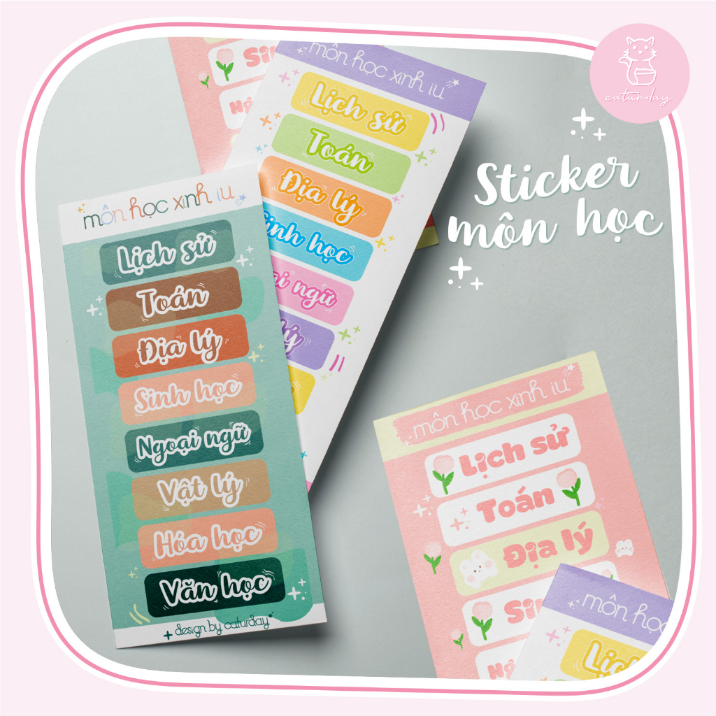 Set 8 STICKER MÔN HỌC dễ thương nhiều mẫu siêu cute | Shopee Việt Nam