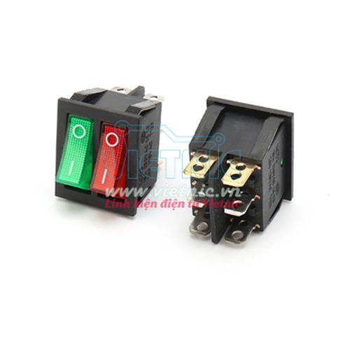 CÔNG TẮC ON-OFF KCD6 6 CHÂN 2 ĐÈN XANH ĐỎ 25X31MM | Shopee Việt Nam
