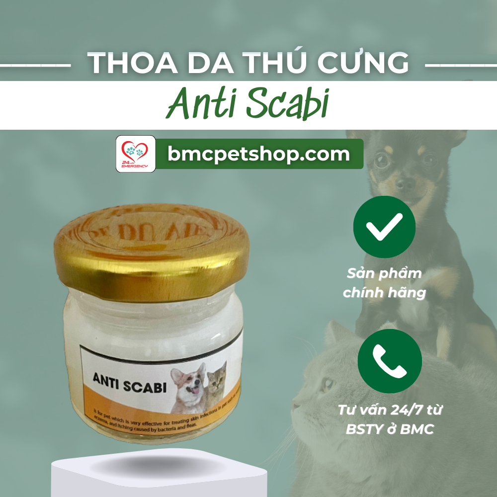 [Giảm 30% + Freeship] Sáp thoa da thú cưng Anti Scabi 50g hỗ trợ loại ...